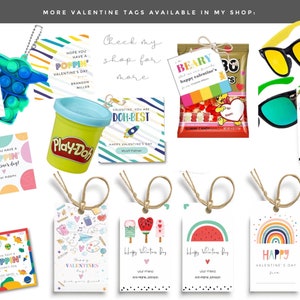 Valentines Pop It Gift Tags, Personalized Pop It Tag, Teacher School ...