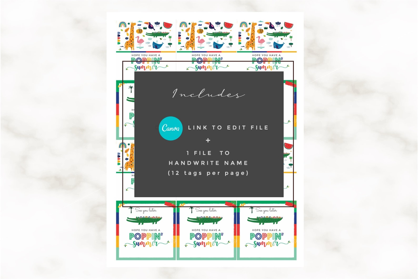 Summer Tags End of Year Pop It Gift Tags Pop-it Gift Labels | Etsy