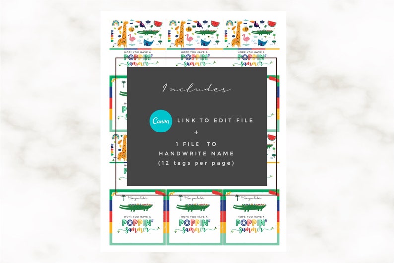Summer Tags End of Year Pop It Gift Tags Pop-it Gift Labels | Etsy