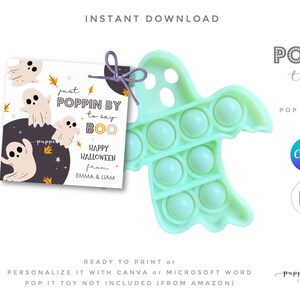 Halloween Pop It Tags: Editable BOO Gift Tags (instant Download) - Etsy