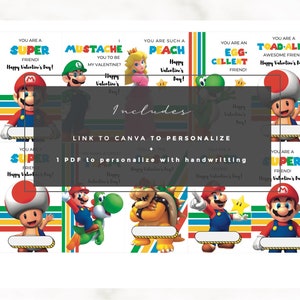 SUPER MARIO Valentines Tags for Kids Mario Kart Class Valentines Tags ...