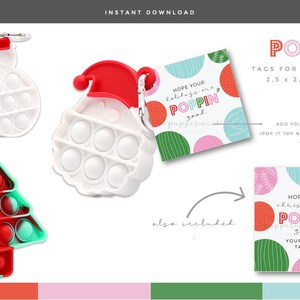 Christmas Pop It Gift Tags, Personalized Pop It Tag, Christmas Teacher ...