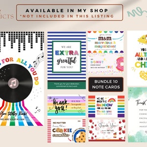 Teacher Appreciation Gift CARD, Tag I Teacher Appreciation Week Music ...