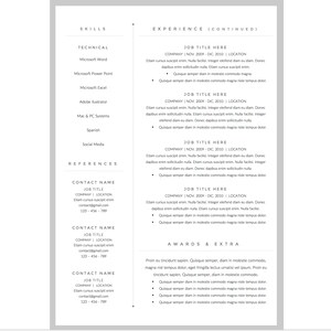 Teacher Resume Template With Cover Letter Template for WORD | Instant ...