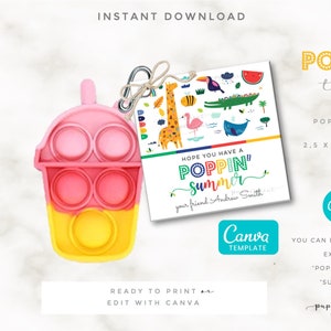 Summer Tags End of Year, Pop It Gift Tags, Pop-it Gift Labels, Teacher ...