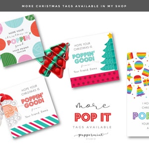 Christmas Pop It Gift Tags, Personalized Pop It Tag, Christmas Teacher ...