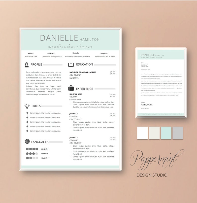 Teacher Resume Template for Word & Pages Teacher CV Template - Etsy