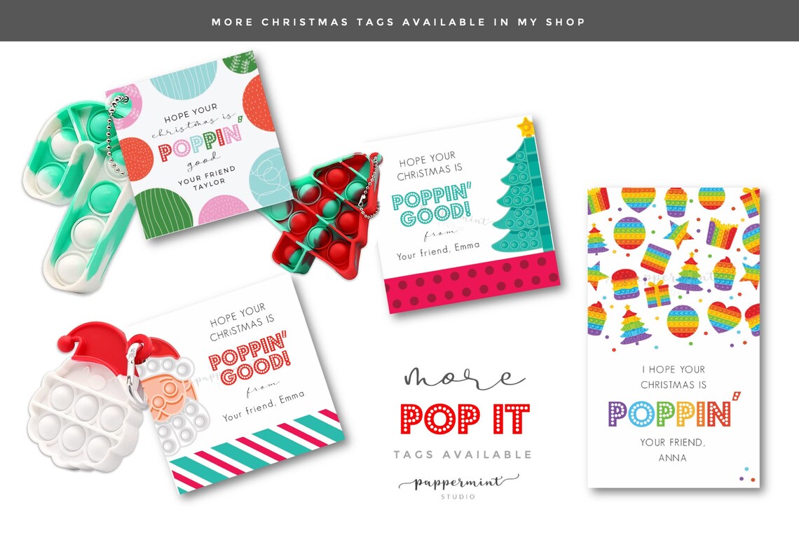 Holidays Pop It Gift Tags Personalized Pop It Tag Christmas | Etsy