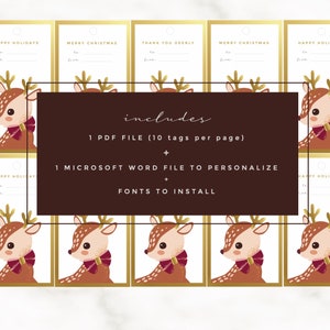 Reindeer Printable Gift Tags | Kids Printable Christmas Tags Reindeer ...