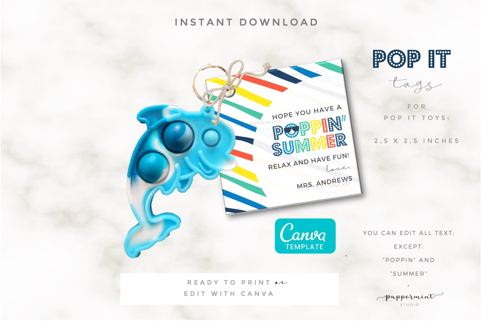 Pop It Tags Summer End of Year Pop It Gift Tags Pop-it Gift - Etsy Canada