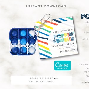 Pop It Tags Summer End of Year Pop It Gift Tags Pop-it Gift - Etsy Canada