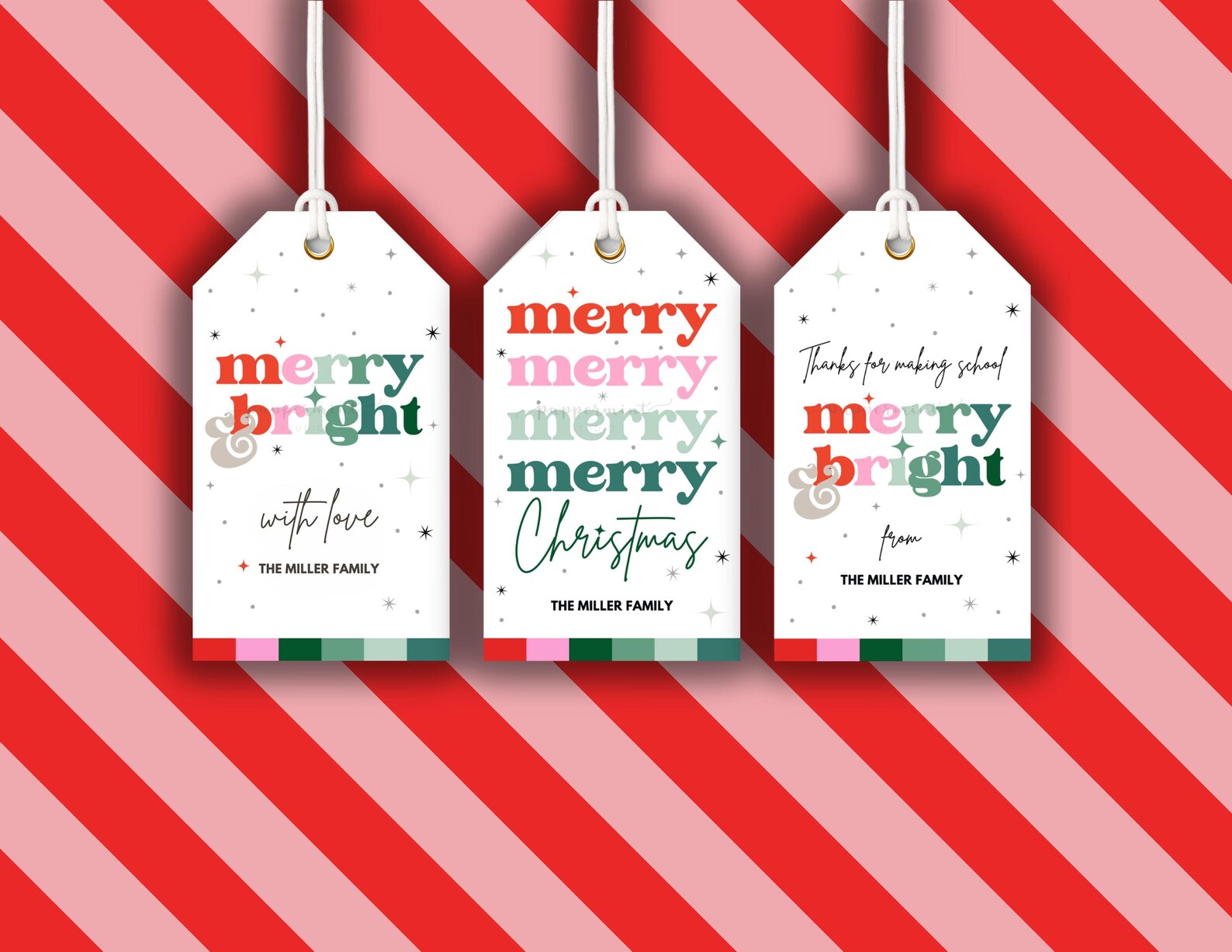 Editable Christmas Gift Tags | Merry and Bright Designs (instant ...