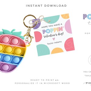 Valentines Pop It Gift Tags Personalized Pop It Tag Teacher - Etsy