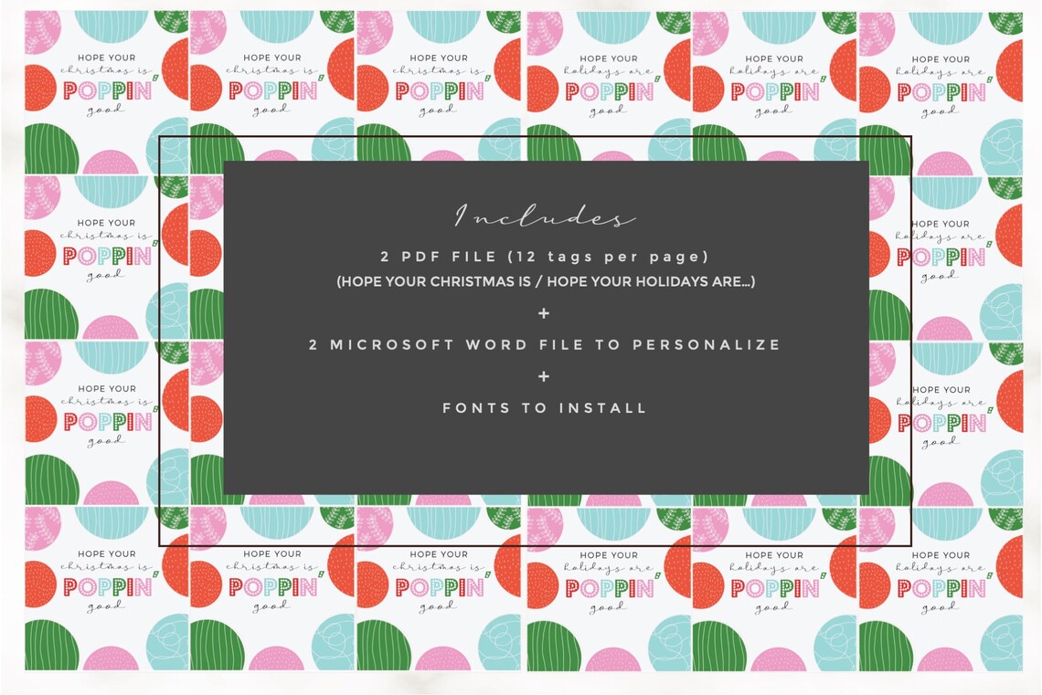 Christmas Pop It Gift Tags Personalized Pop It Tag Christmas - Etsy