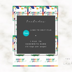 Pop It Gift Tags, Hope You Have a Poppin Summer, Pop-it Gift Labels ...