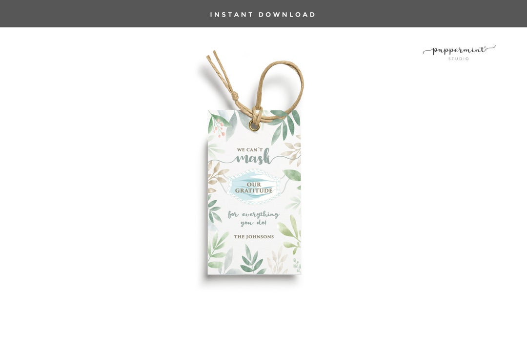 PRINTABLE We Can't MASK Our Gratitude Thank You for All You Do Face ...