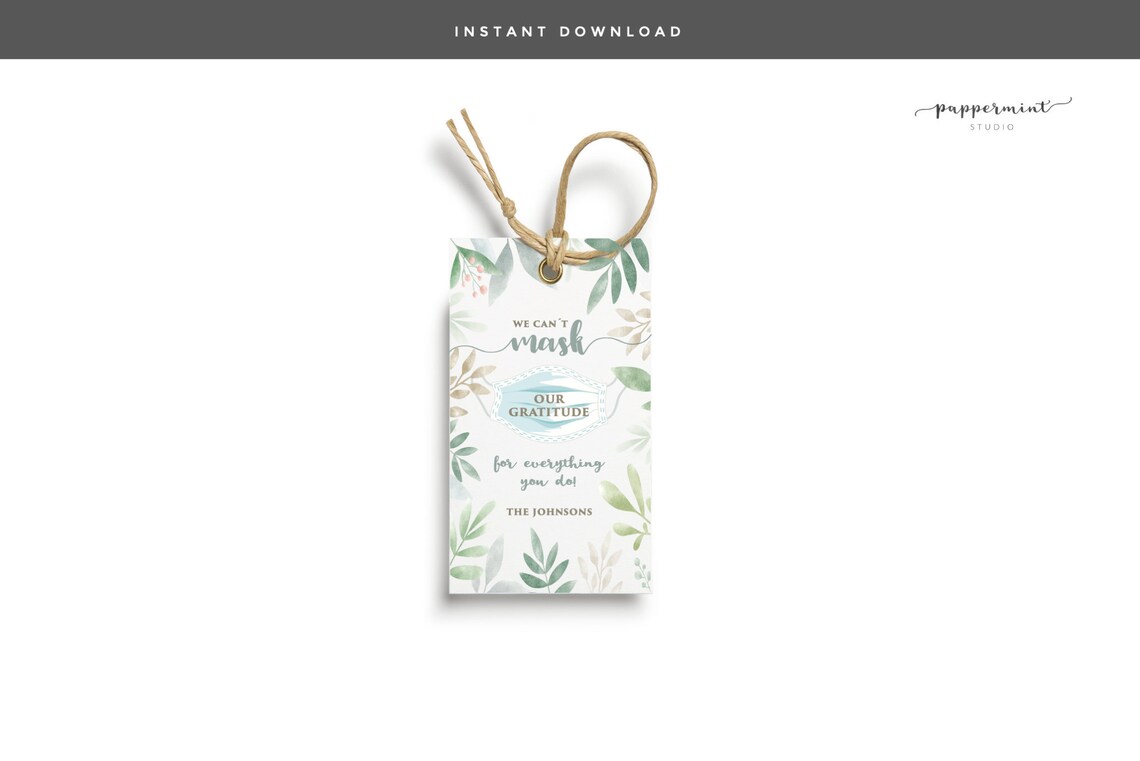 PRINTABLE We Can't MASK Our Gratitude Thank You for All - Etsy