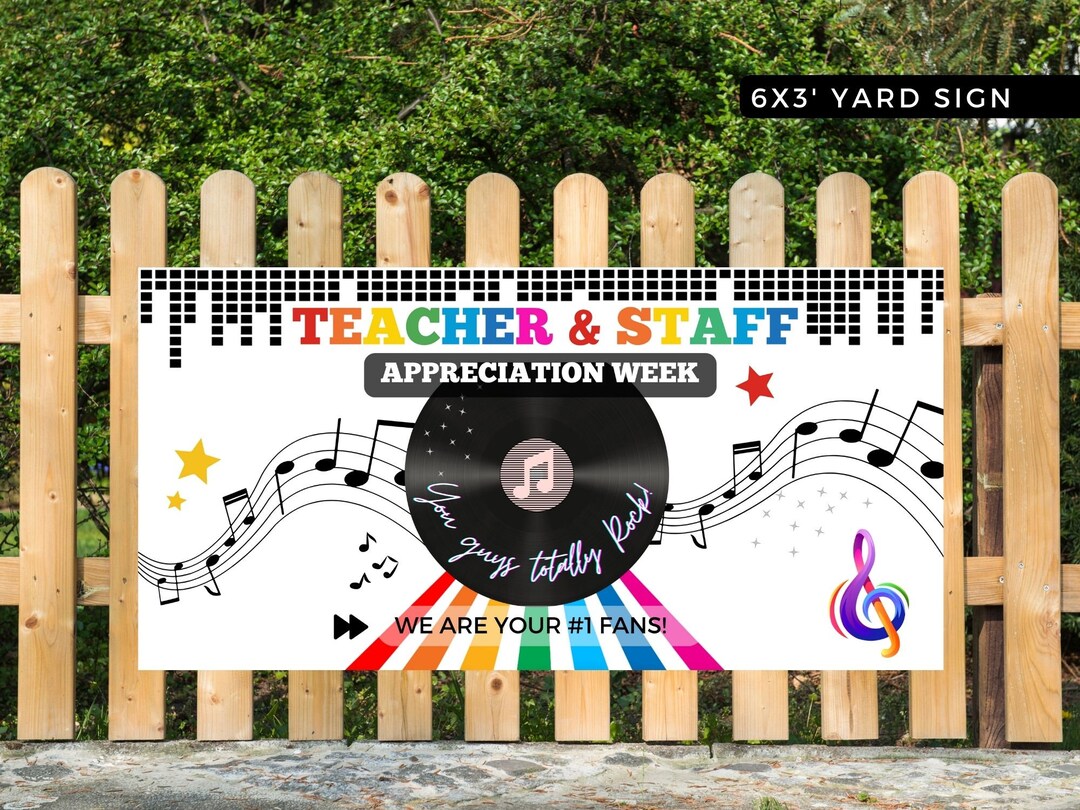 Music Teacher Appreciation Yard Sign Banner (digital Download) - Etsy