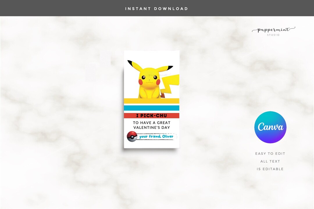 Pokemon Valentine's Day Cards, Printable Class Valentine's Day Cards ...