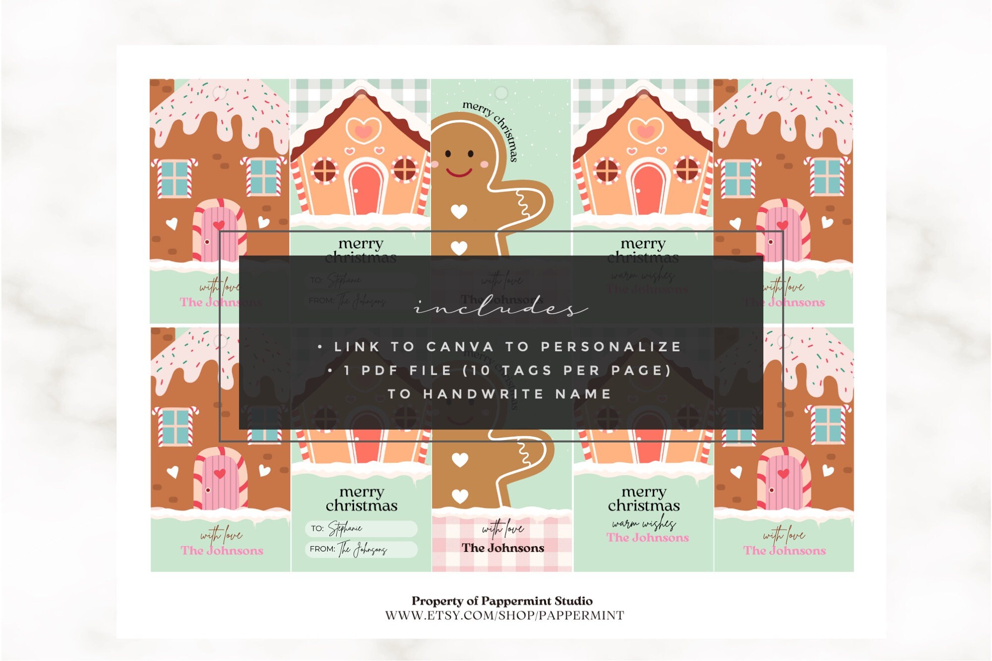 Personalized Christmas Gingerbread Man Tags: Editable Cookie Labels ...