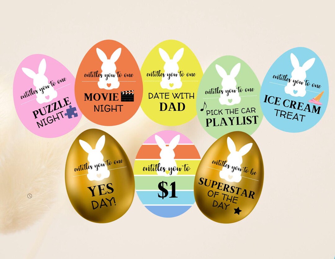 Editable Easter Egg Reward Tokens: Printable Coupons for Kids (CANVA ...