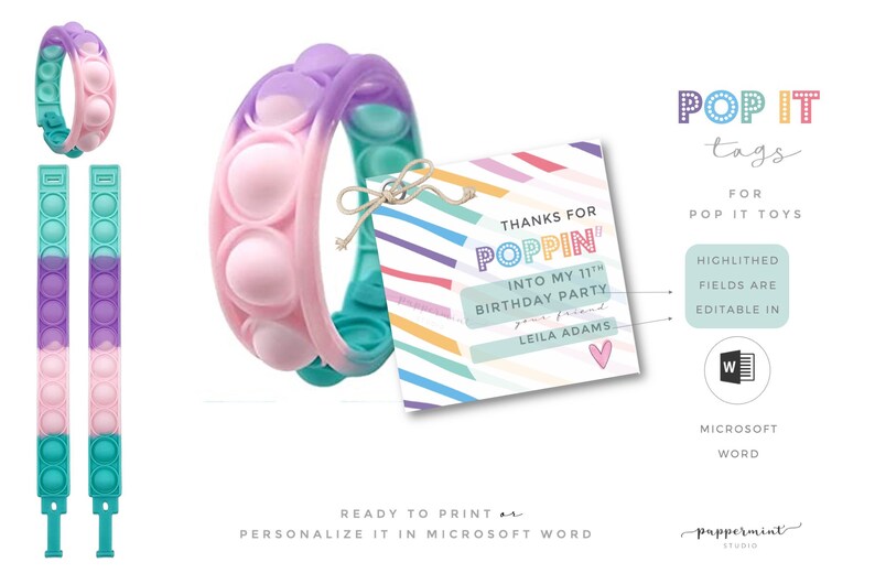 Pop It Gift Tags Birthday Pop It Tag Teacher School Gifts - Etsy