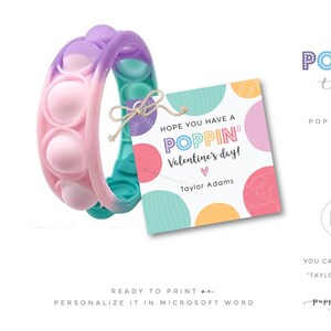 Valentines Pop It Gift Tags Personalized Pop It Tag Teacher - Etsy