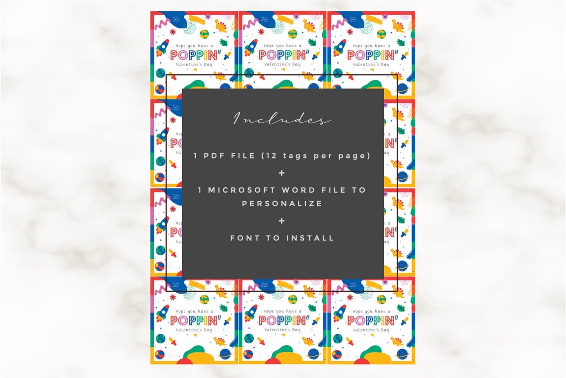 Valentines Pop It Gift Tags Personalized Pop It Tag Teacher - Etsy
