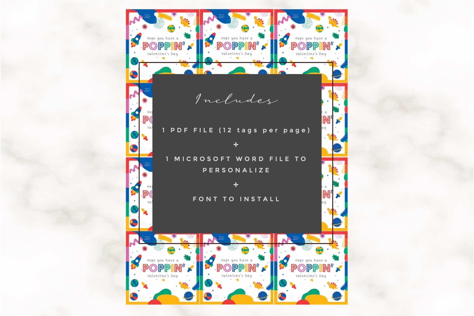 Valentines Pop It Gift Tags Personalized Pop It Tag Teacher | Etsy