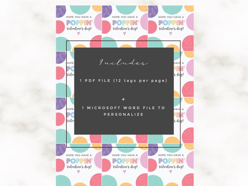 Valentines Pop It Gift Tags Personalized Pop It Tag Teacher | Etsy