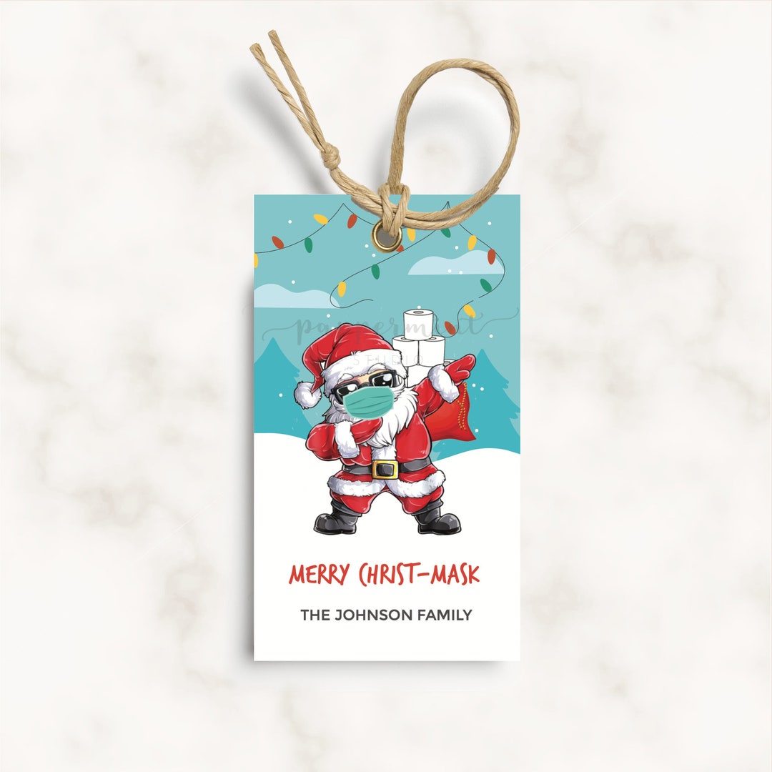 Funny Santa Dabbing Christmas Gift Tags | Personalized Holiday Labels ...