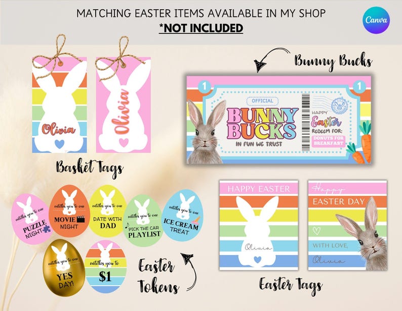 Editable Easter Egg Reward Tokens: Printable Coupons for Kids (CANVA ...