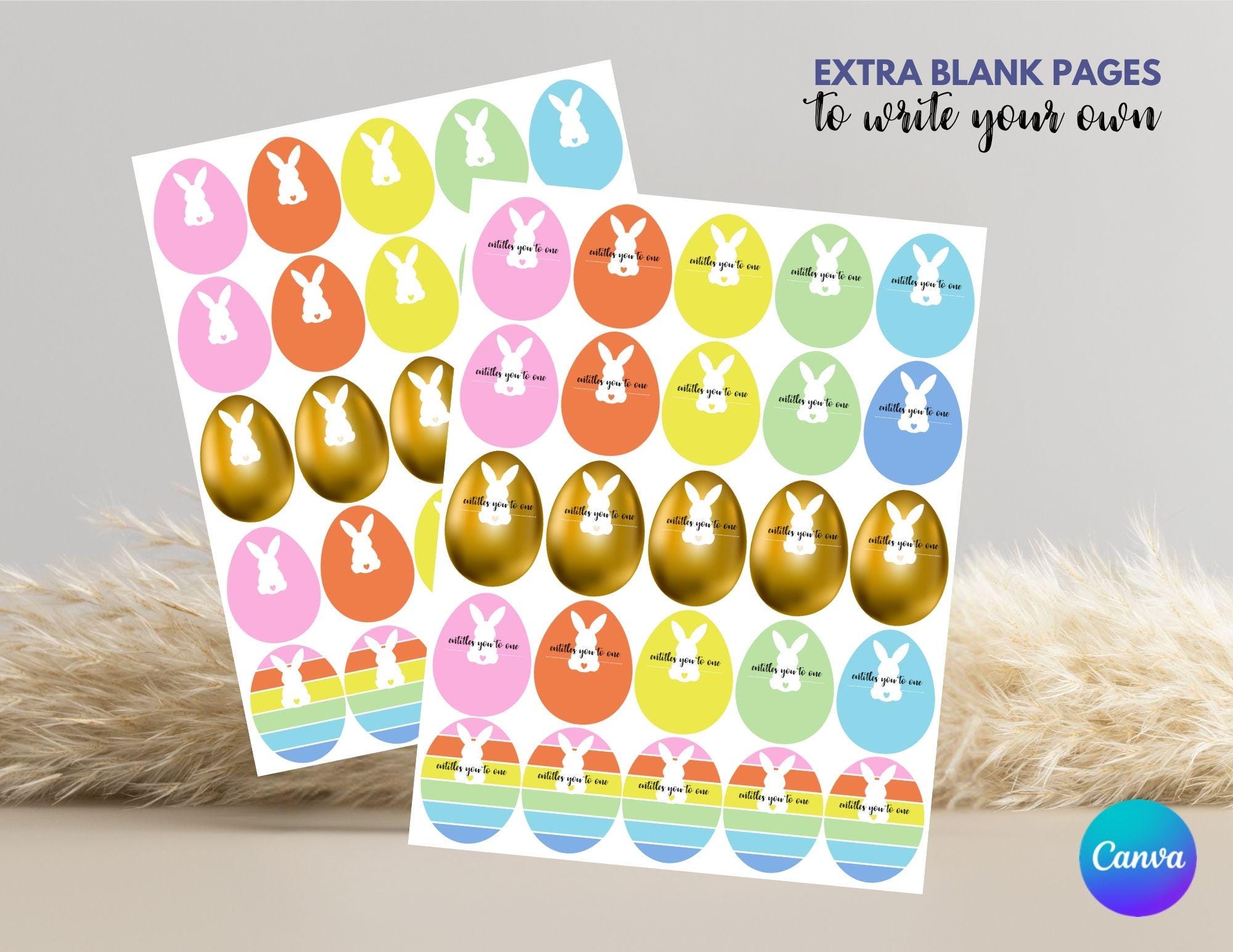 Editable Easter Egg Reward Tokens: Printable Coupons for Kids (CANVA ...