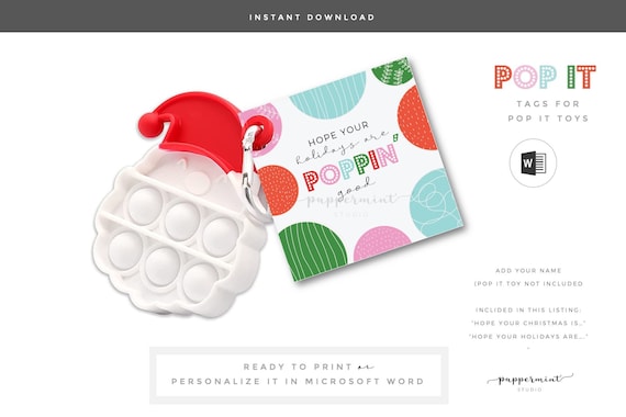 Holidays Pop It Gift Tags Personalized Pop It Tag Christmas | Etsy
