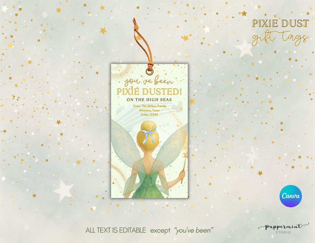 Pixie Dust Gift Tags, You've Been Pixie Dusted on the High Seas, PDF ...