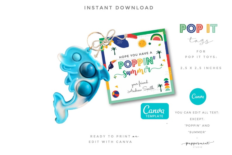 Pop It Gift Tags Hope You Have a Poppin Summer Pop-it Gift - Etsy