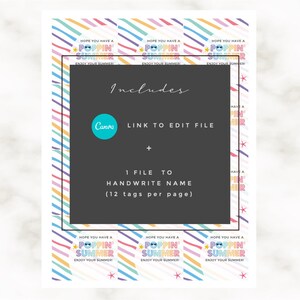 Poppin Summer Tag, Pop It Gift Tags, Pop-it Gift Labels, Teacher End of ...