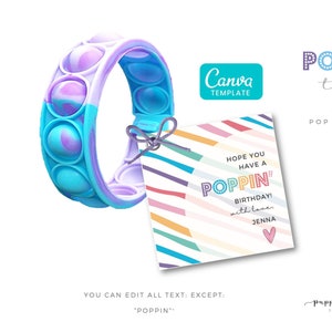 Editable Pop It Gift Tags: Personalized School Teacher Gifts (CANVA) - Etsy