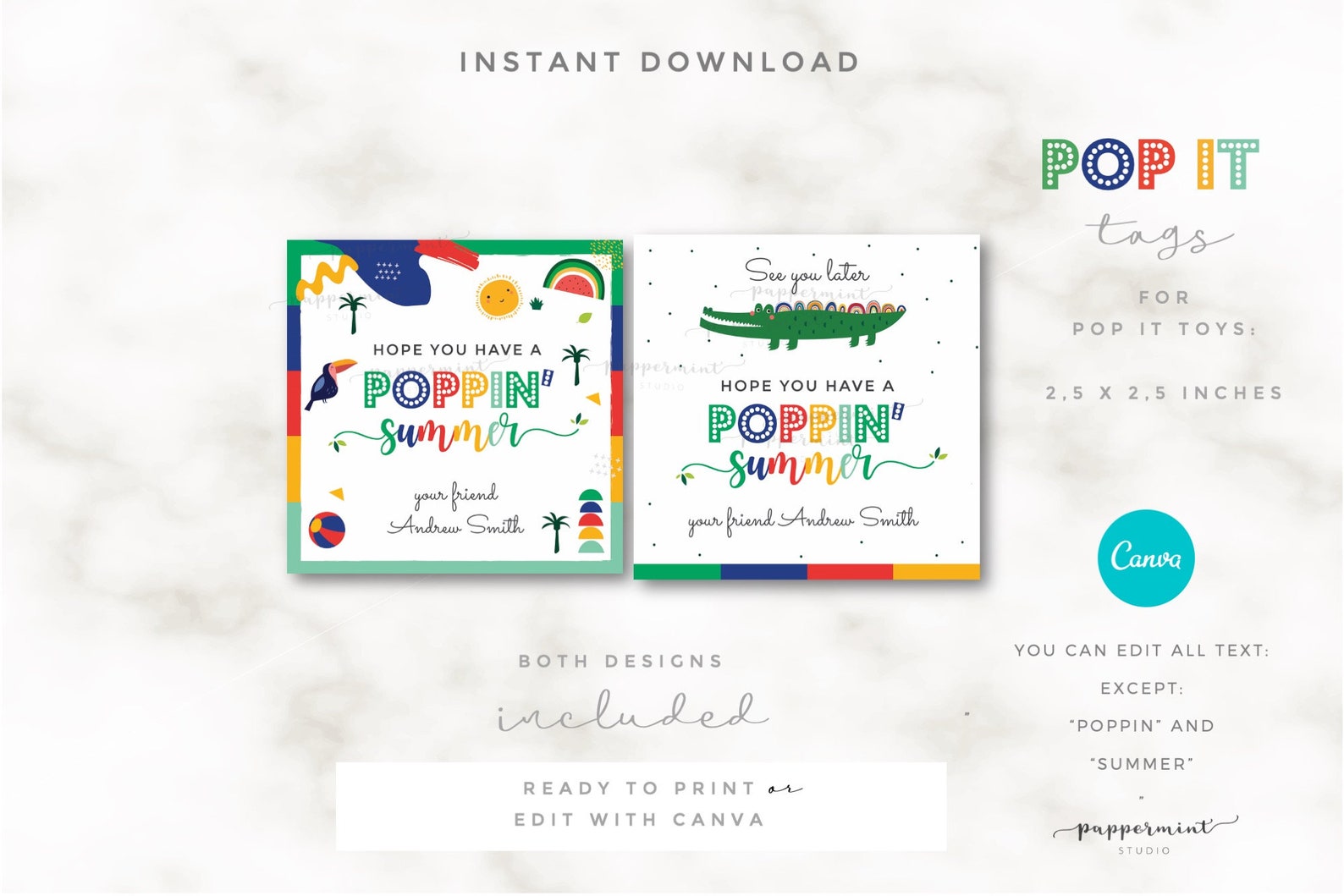 Pop It Gift Tags Hope You Have a Poppin Summer Pop-it Gift - Etsy