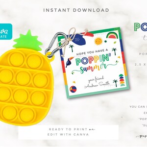 Pop It Gift Tags, Hope You Have a Poppin Summer, Pop-it Gift Labels ...