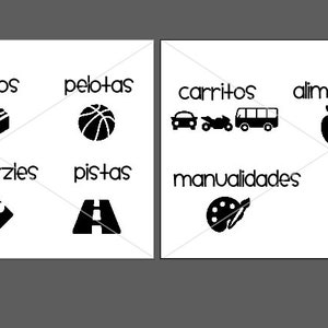TOY LABELS - Spanish - Etiquetas Español Niños (name + Toy Picture ...
