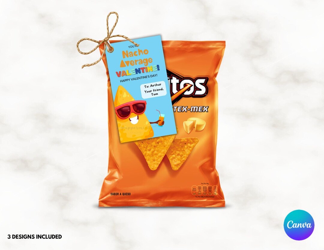 Editable Nacho Average Valentine, Printable Nacho Valentines, Nachos ...