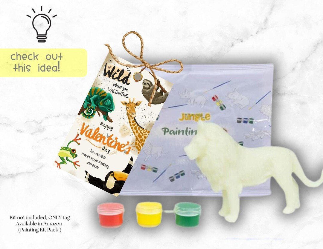 Printable Safari Valentine's Day Cards, Kids Jungle Animals Valentine ...