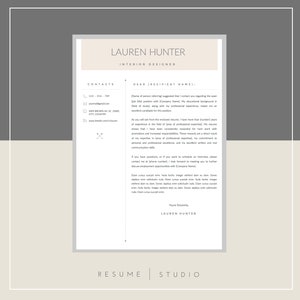 Teacher Resume Template With Cover Letter Template for WORD | Instant ...