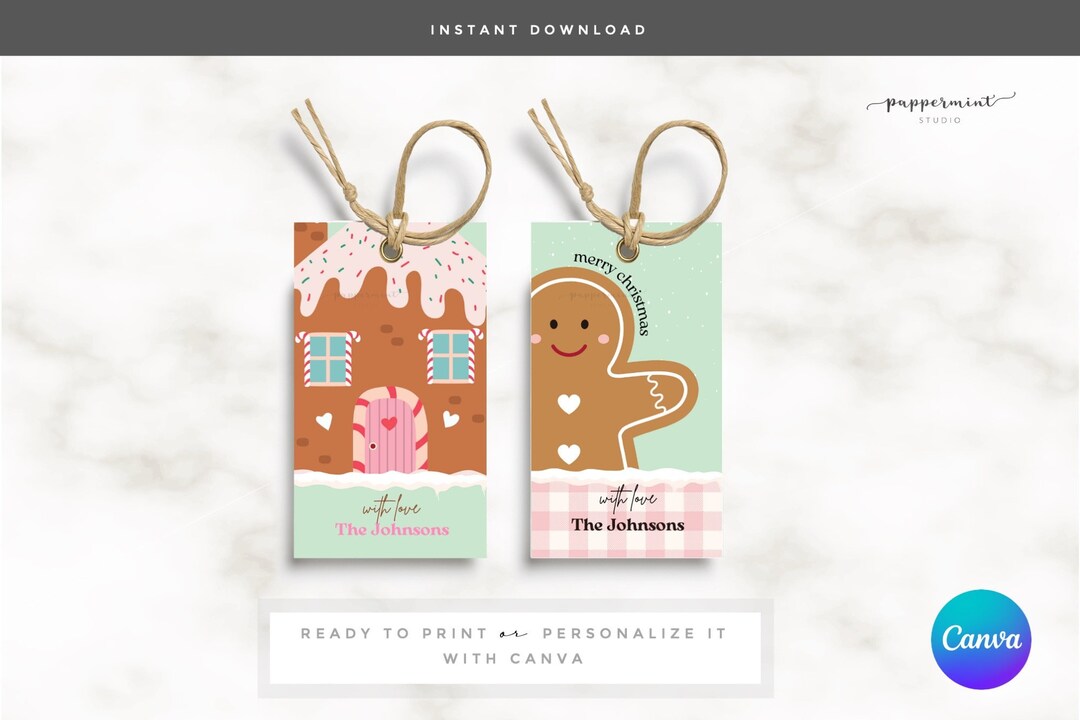 Personalized Christmas Gingerbread Man Tags: Editable Cookie Labels ...