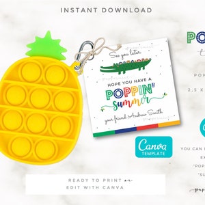 Pop It Gift Tags, Hope You Have a Poppin Summer, Pop-it Gift Labels ...