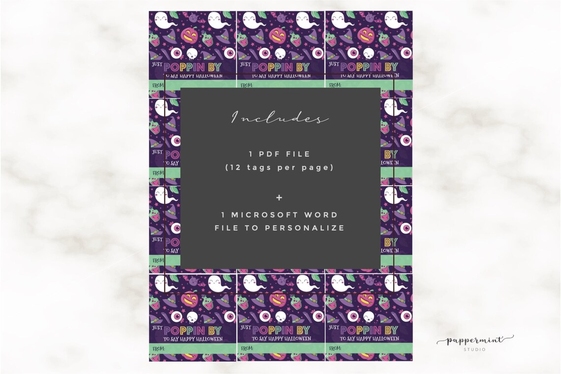Halloween Pop It Tags Poppin Halloween Happy Halloween - Etsy