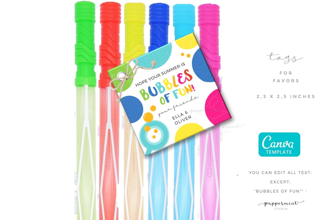 Editable End of School Year Tags End of Schoolbubbles Gift - Etsy