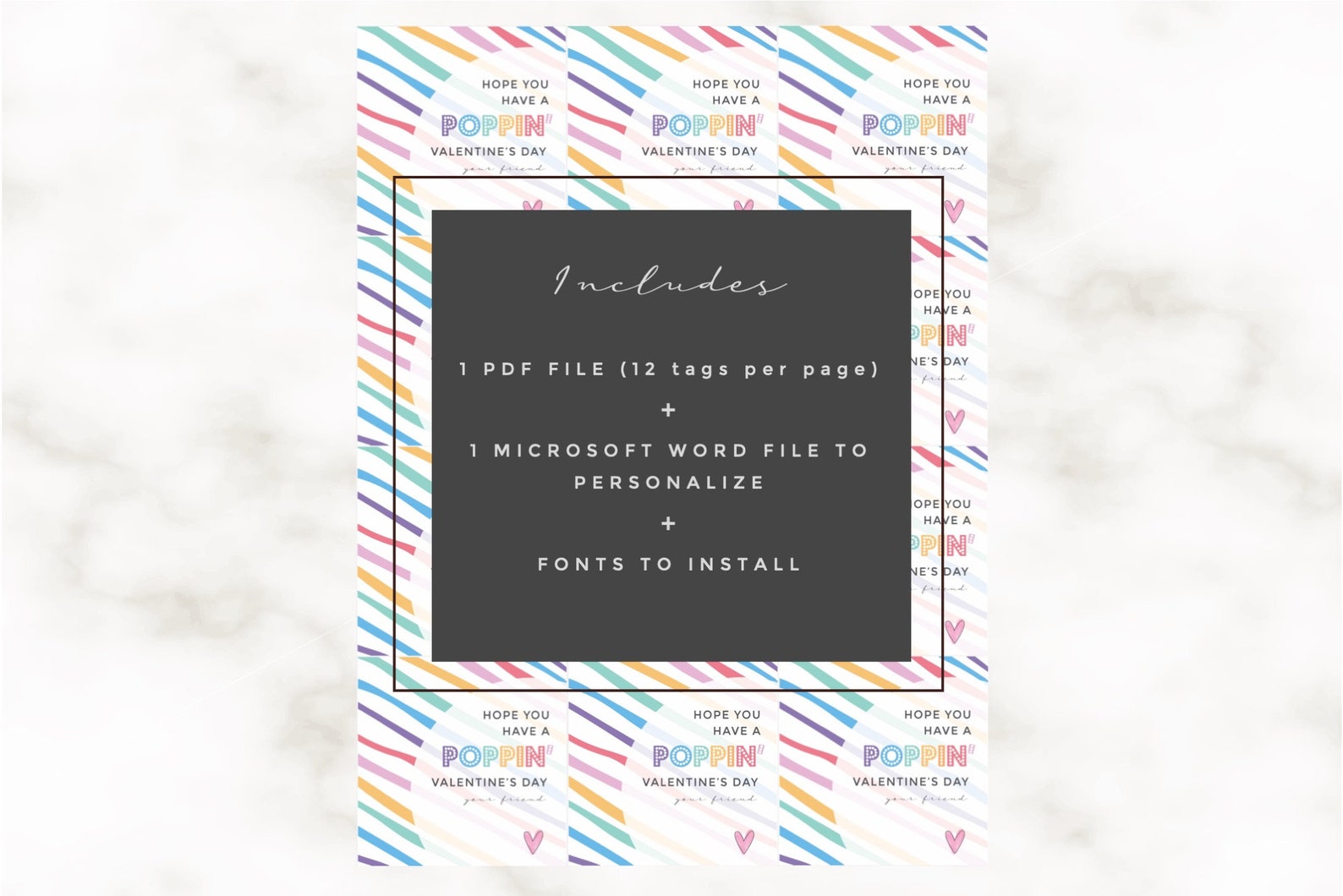 Valentines Pop It Gift Tags Personalized Pop It Tag Teacher - Etsy