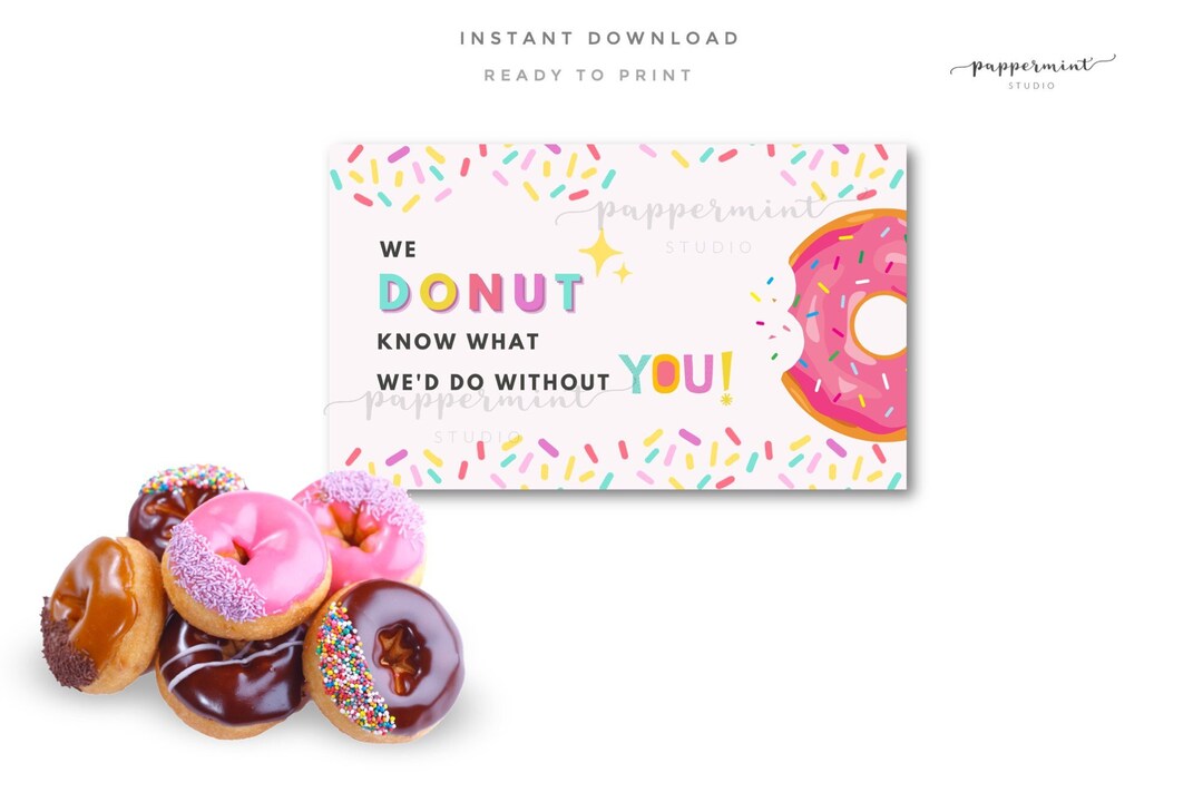 Teacher Treat Notes: Donut Theme Gift Tags (INSTANT Download) - Etsy